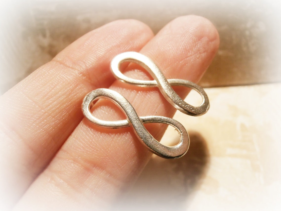 Infinity Stud Earrings Infinity Sterling Silver Earrings | Etsy