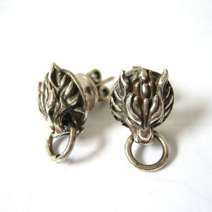 Cloud Wolf Stud Earrings in Vermeil - Fenrir Custom Order Jewelry ...