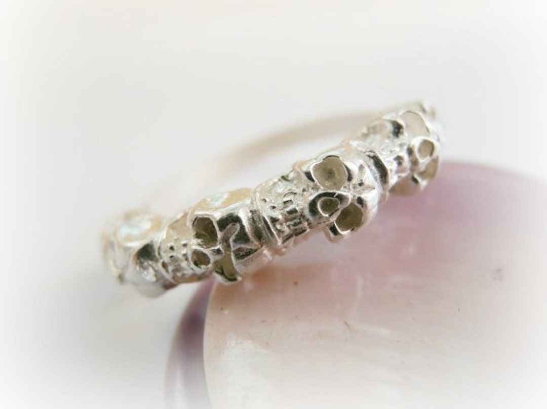 Tiny Skulls Ring Sterling Silver Skull Stacking Ring Sterling Silver ...