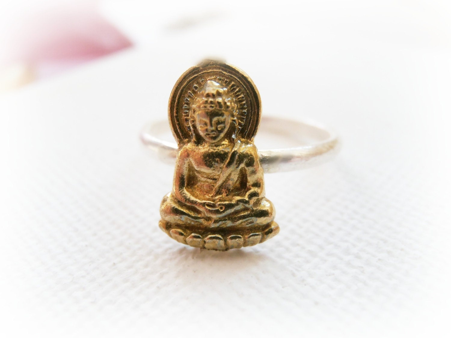 Buddha Ring - Yoga Ring - Little Buddha Ring - Yoga Jewelry - Gold ...