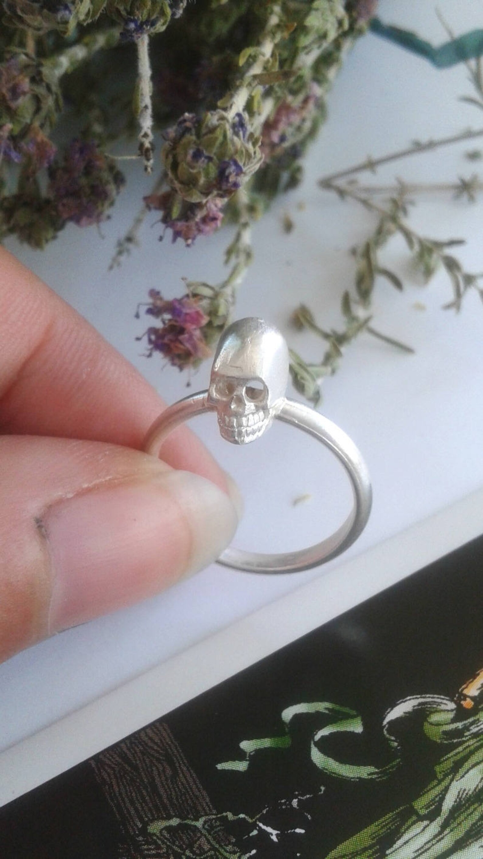 Silver Skull Ring Sterling Silver Skull Ring Tiny Skull | Etsy