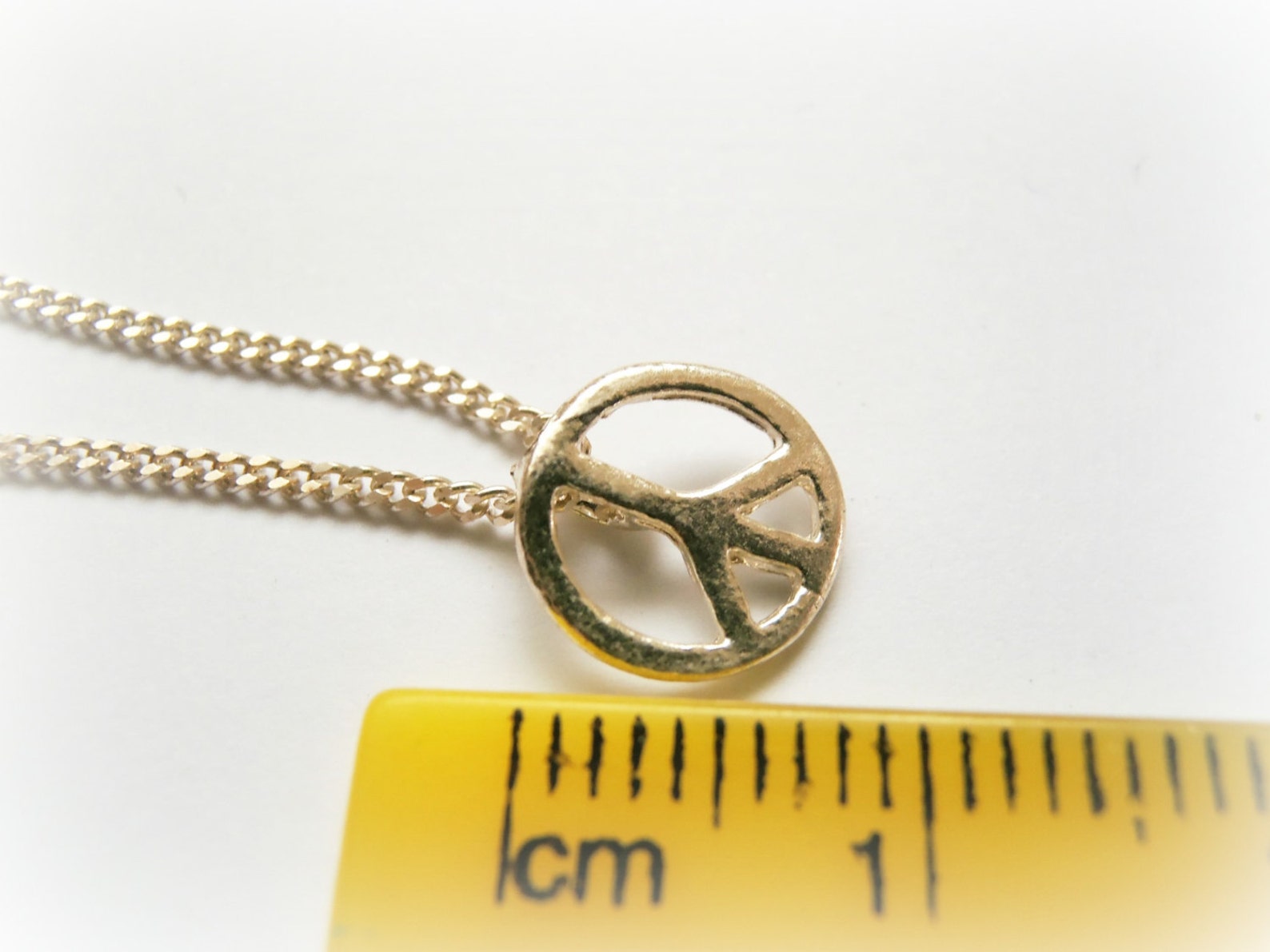 Little Peace Symbol Sterling Silver Necklace Tiny Peace - Etsy