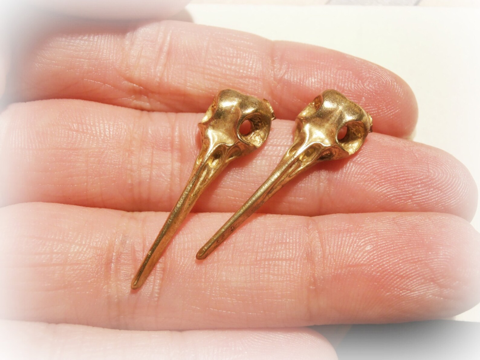 Hummingbird Skull Studs - Hummingbird Earrings - Hummingbird Skull ...