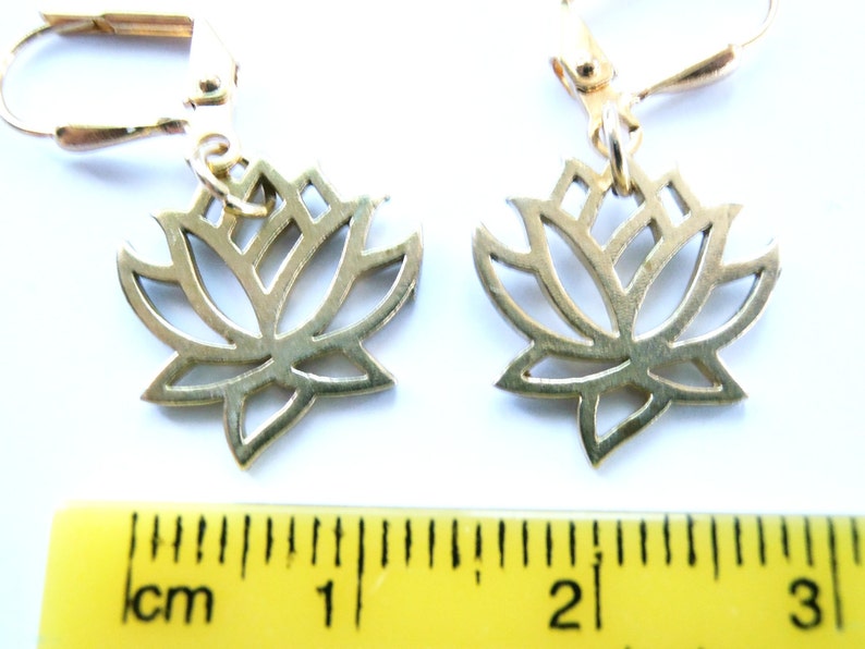 Tiny Lotus Earrings in Gold Lotus Studs Gold Plating 14k - Etsy