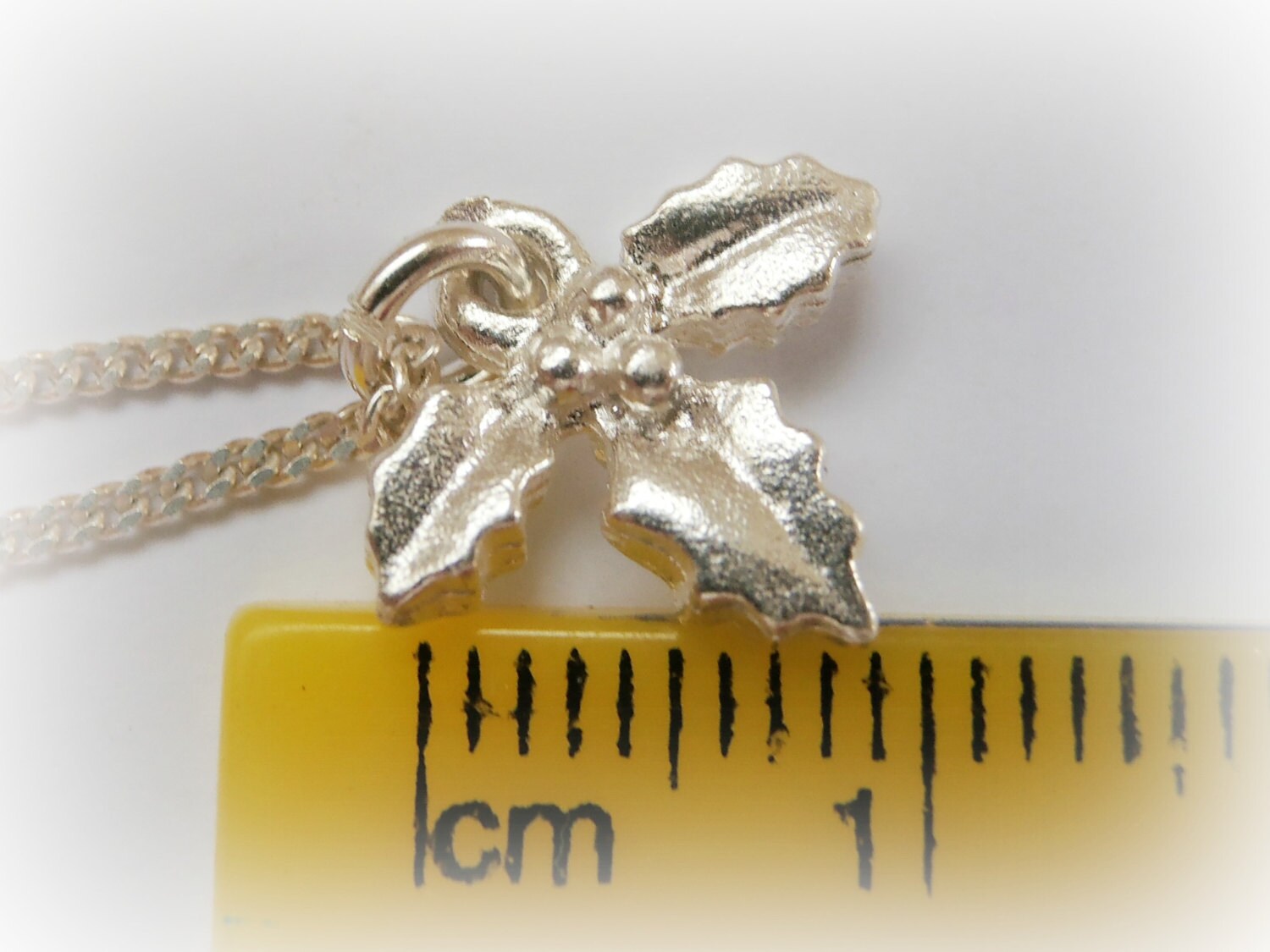 Tiny Mistletoe Necklace Sterling Silver Holly Sterling | Etsy