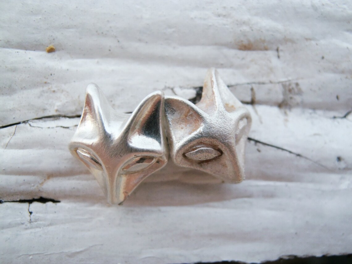 Fox Earrings Sterling Silver Fox Studs Sterling Silver Fox - Etsy