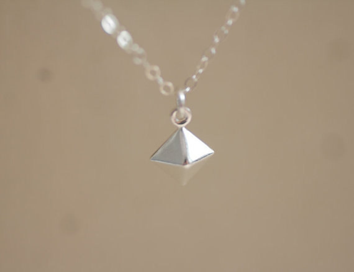 Sterling Silver diamond drop necklace modern jewelry | Etsy