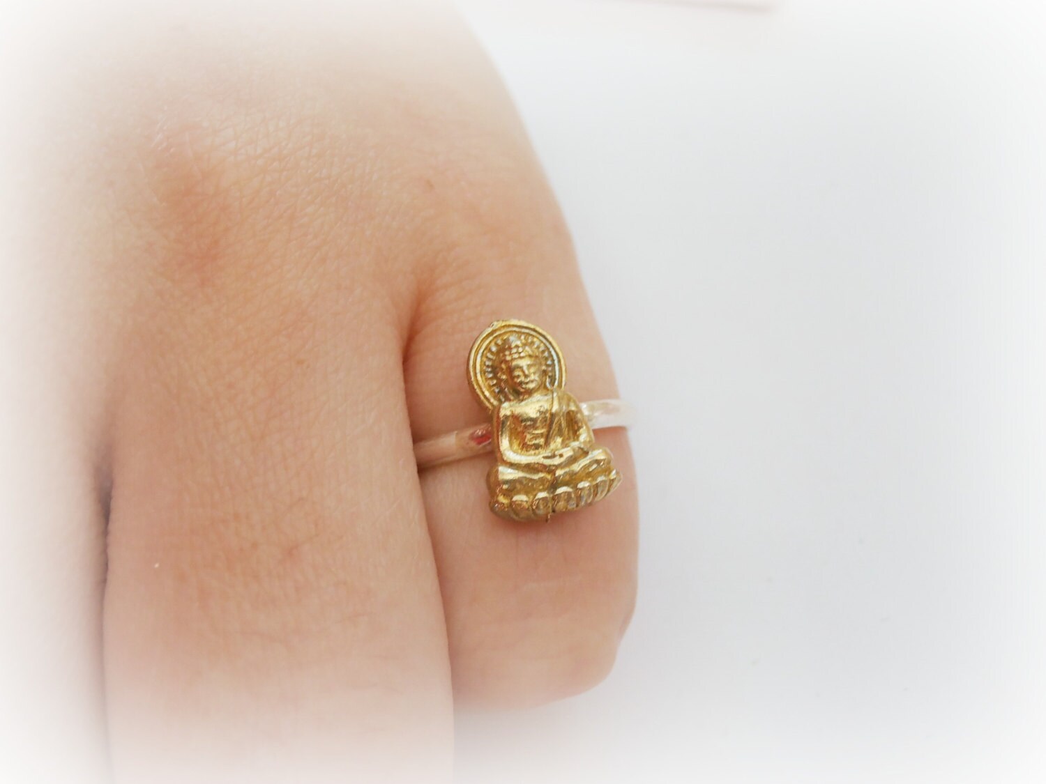 Buddha Ring - Yoga Ring - Little Buddha Ring - Yoga Jewelry - Gold ...