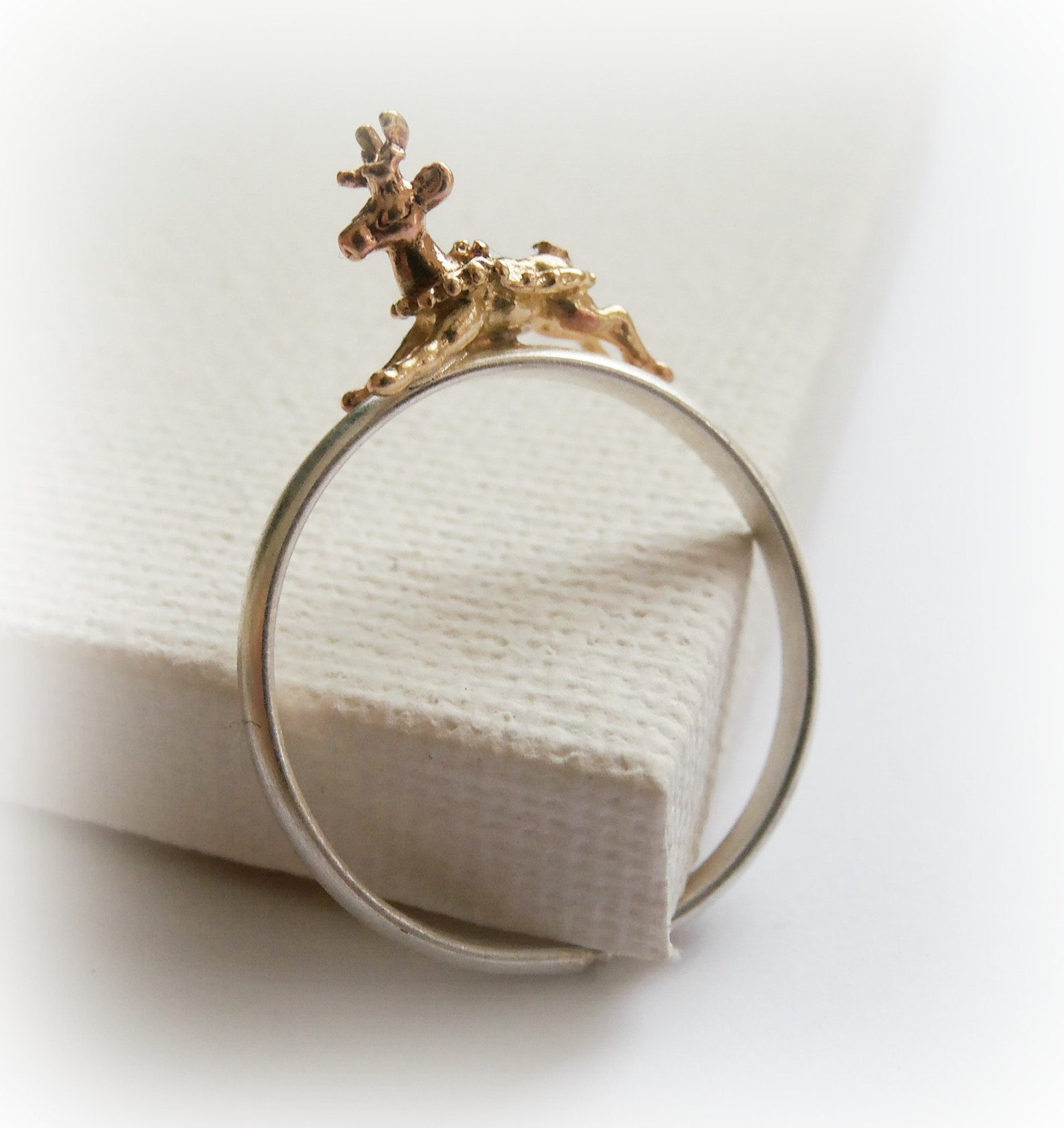 Reindeer Ring - Christmas Stack Ring - Reindeerjewelry - Stocking ...