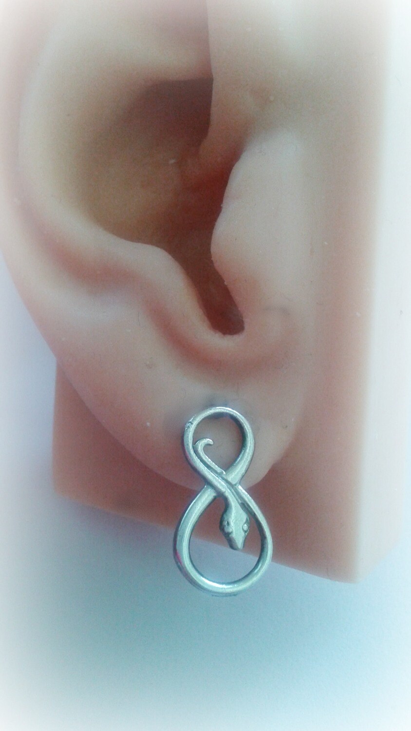 Sterling Silver Snake Earring Snake Silver Stud Infinity | Etsy