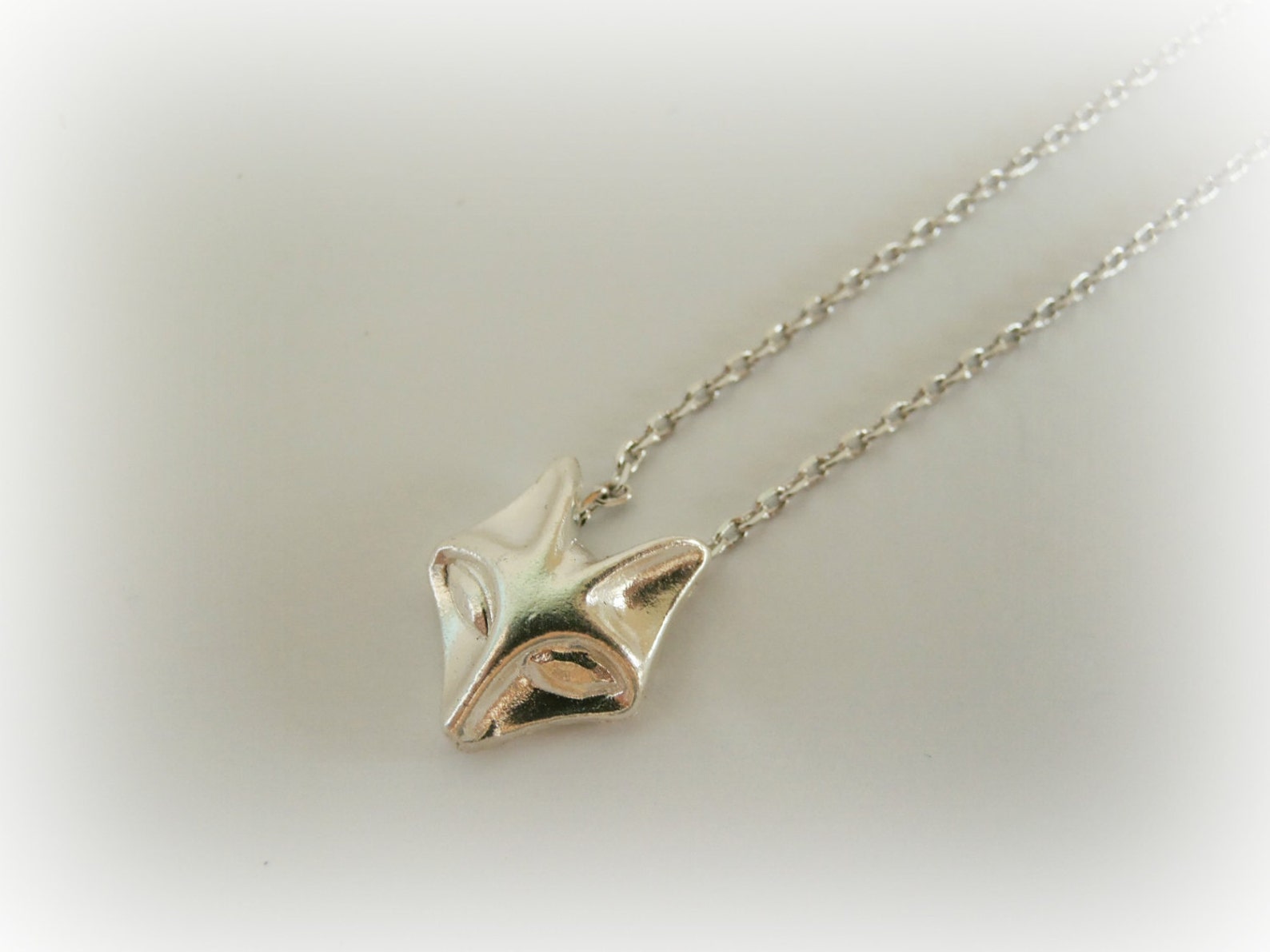 Tiny Fox Necklace Sterling Silver Fox Jewelry Dainty - Etsy