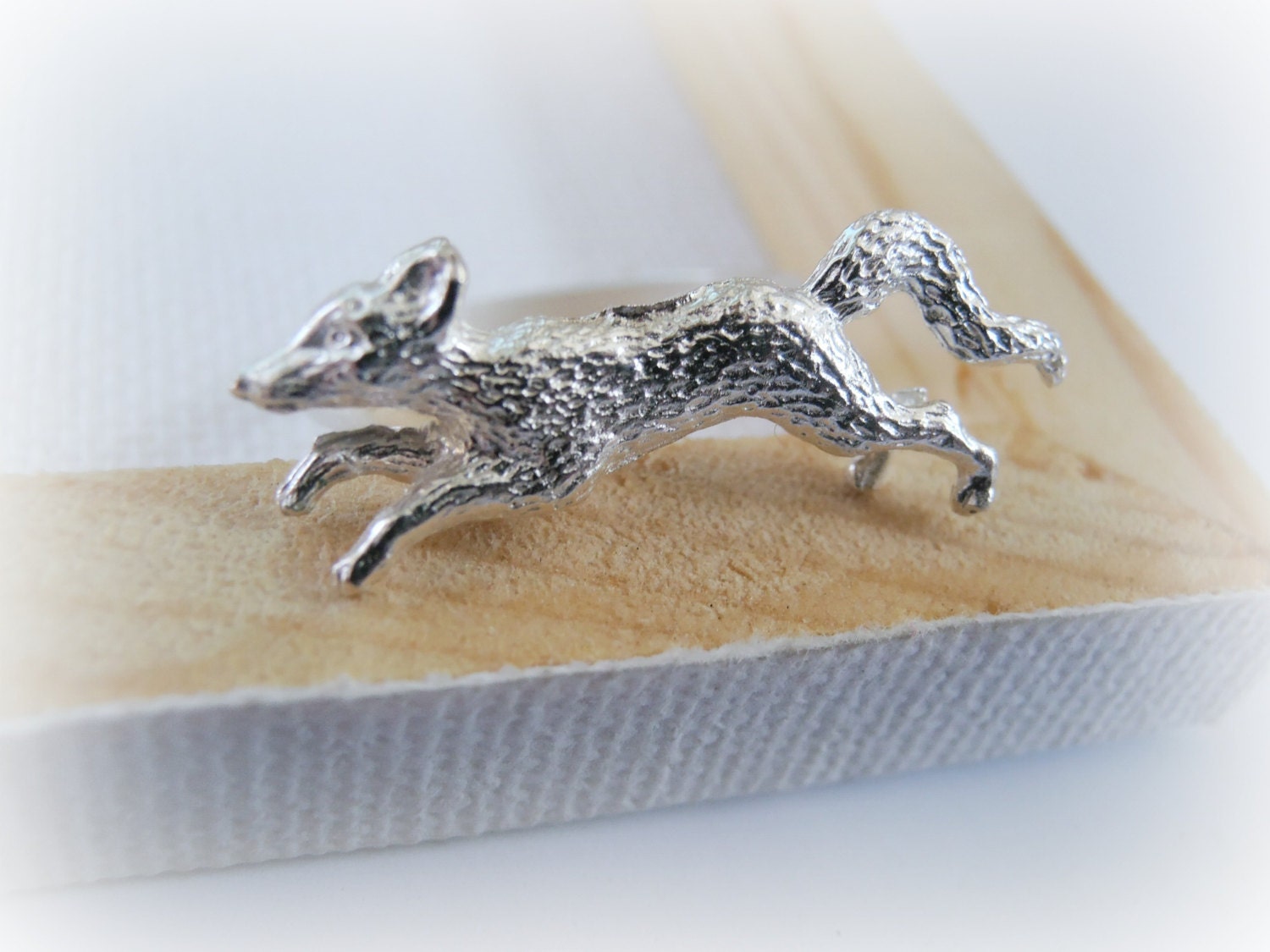 Fox Ring Sterling Silver Adjustable Silver Fox Ring Fox | Etsy