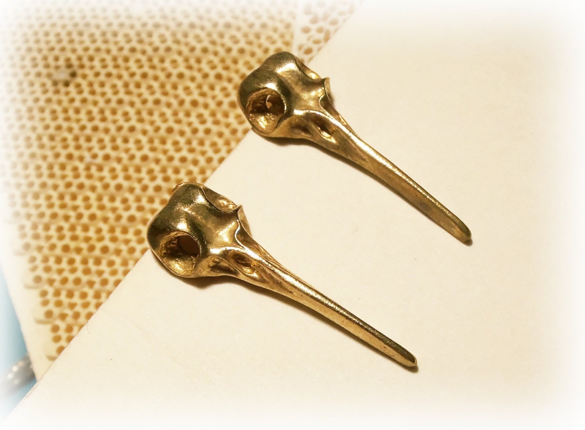 Hummingbird Skull Studs - Hummingbird Earrings - Hummingbird Skull ...