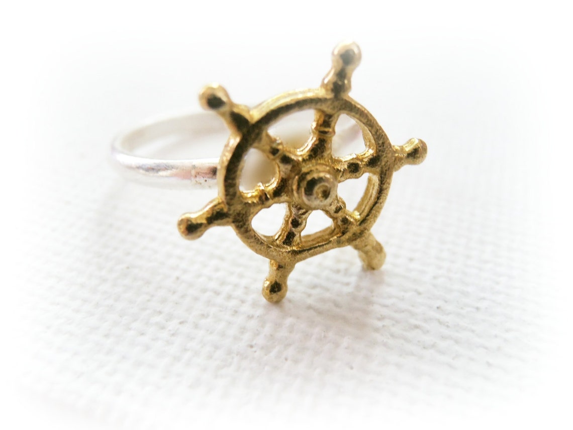 Ship wheel ring Captains wheel ring nautical ring brass | Etsy