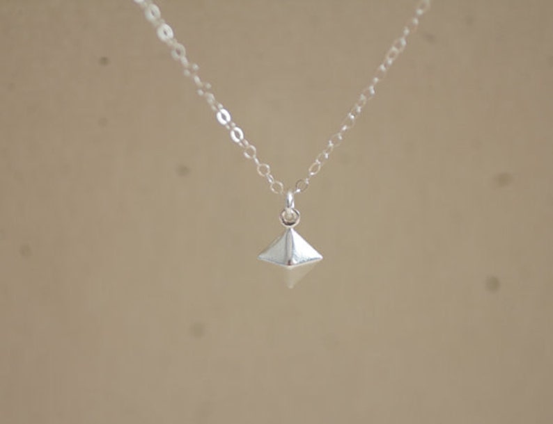 Sterling Silver diamond drop necklace modern jewelry | Etsy