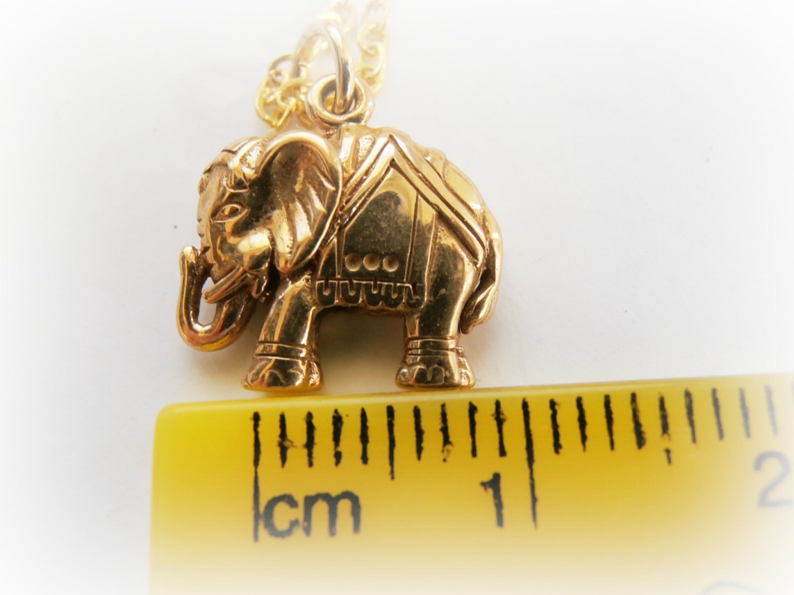 Elephant Necklace Gold Filled Chain Golden Bronze Elephant - Etsy