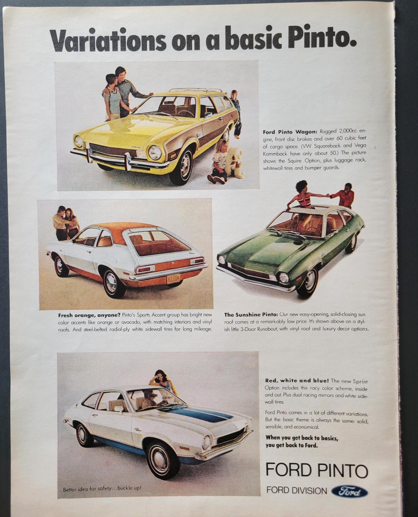 1972 Ford Pinto Variations Ad From Time Magazine - Etsy