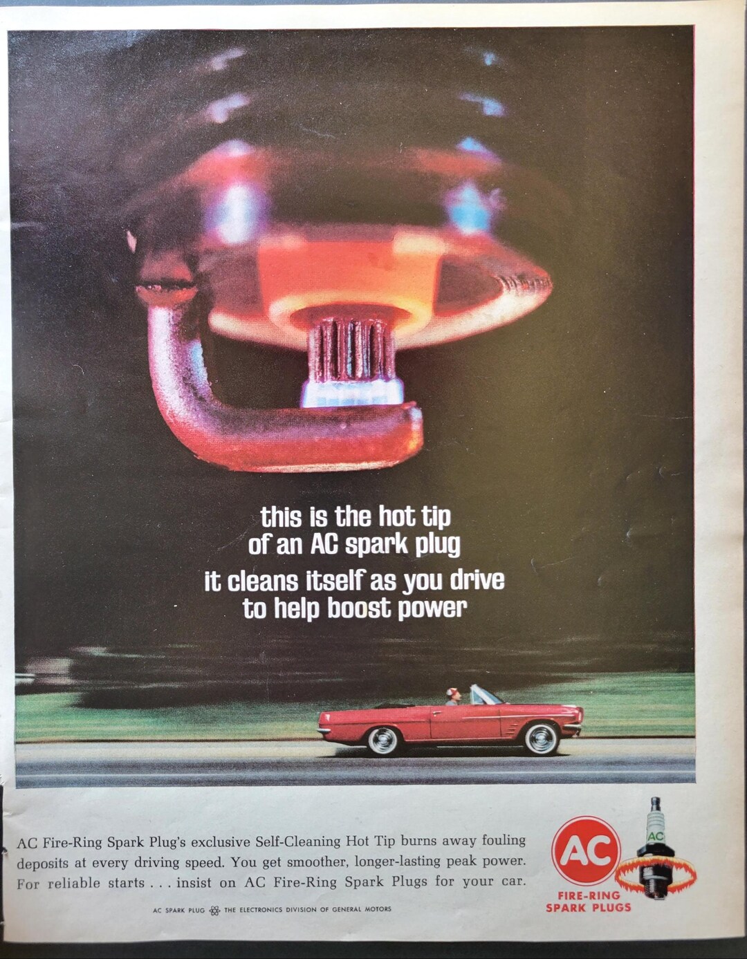 1964 AC Fire-ring Spark Plug Ad From Look Magazine - Etsy