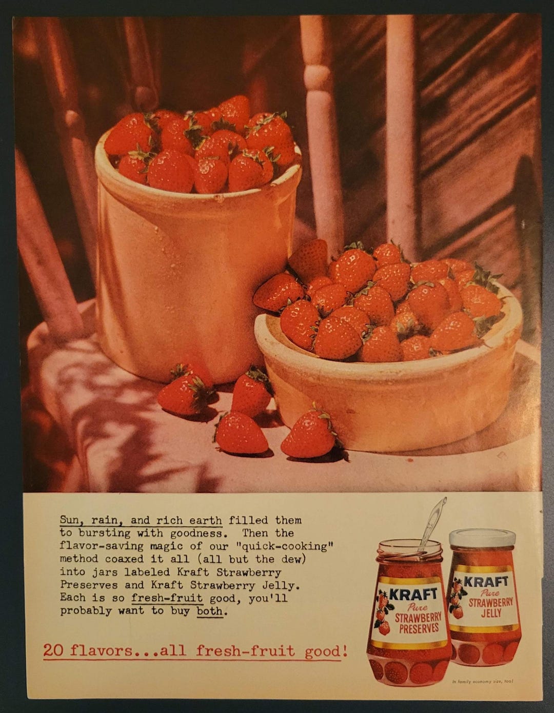 1960 Kraft Strawberry Preserves & Jelly Ad From Life Magazine - Etsy