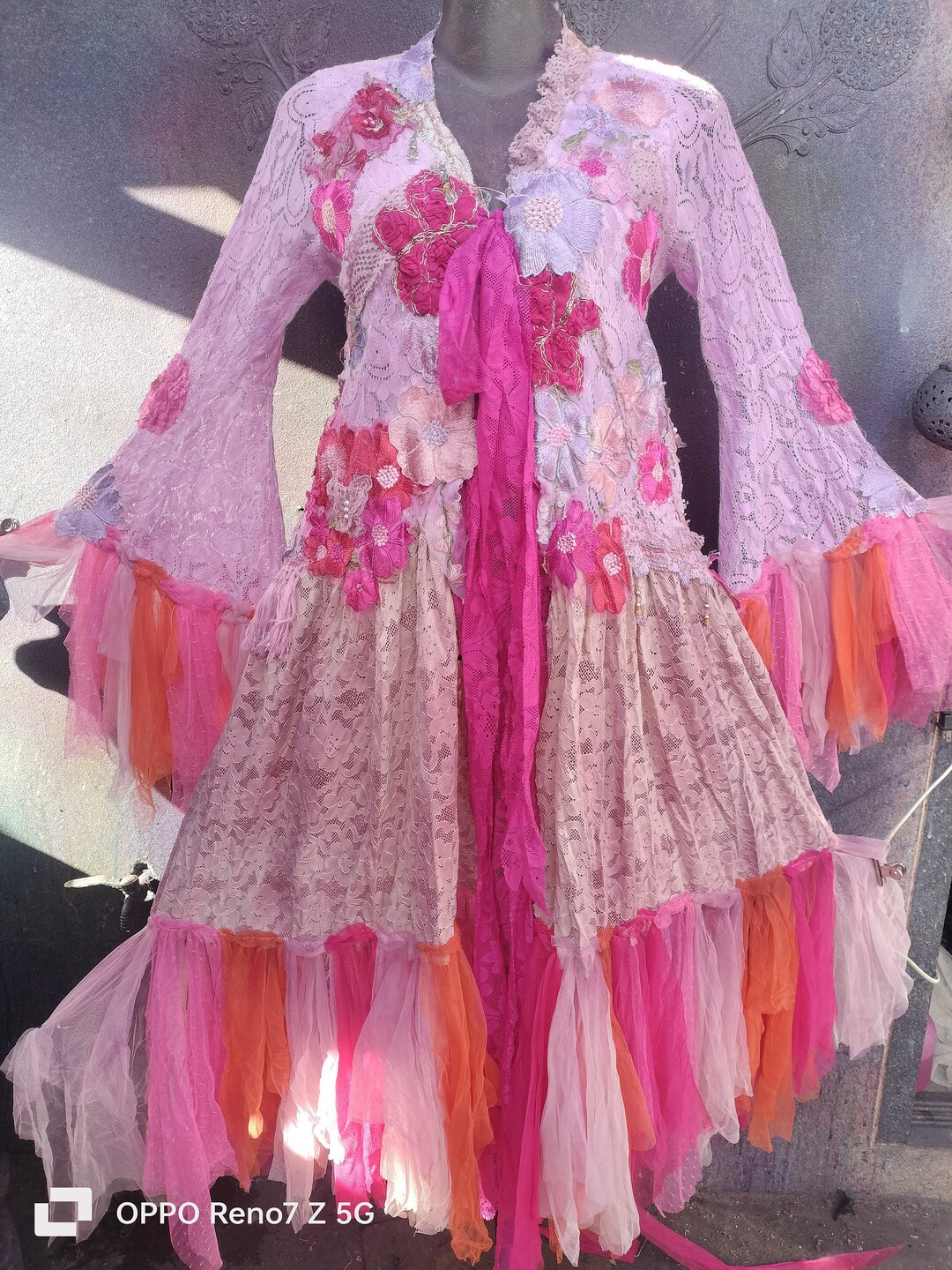 Pink Bohemian Duster Gypsy Hippy Vintage Boho Gothic Boho Wildskin ...