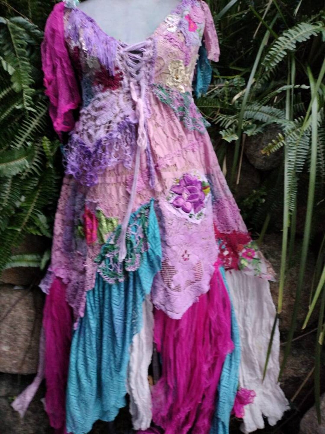 Boho Gypsy Garden Wedding Romantic Shabby Tattered Beach Gypsy Prom Formal Fantasy Bridesmaid ...