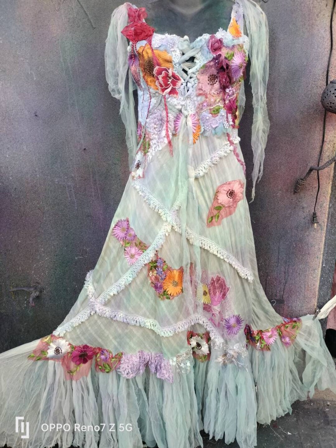 Gypsy Boho Garden Beach Wedding Prom Dress Slip Forest Bridal Mermaid ...