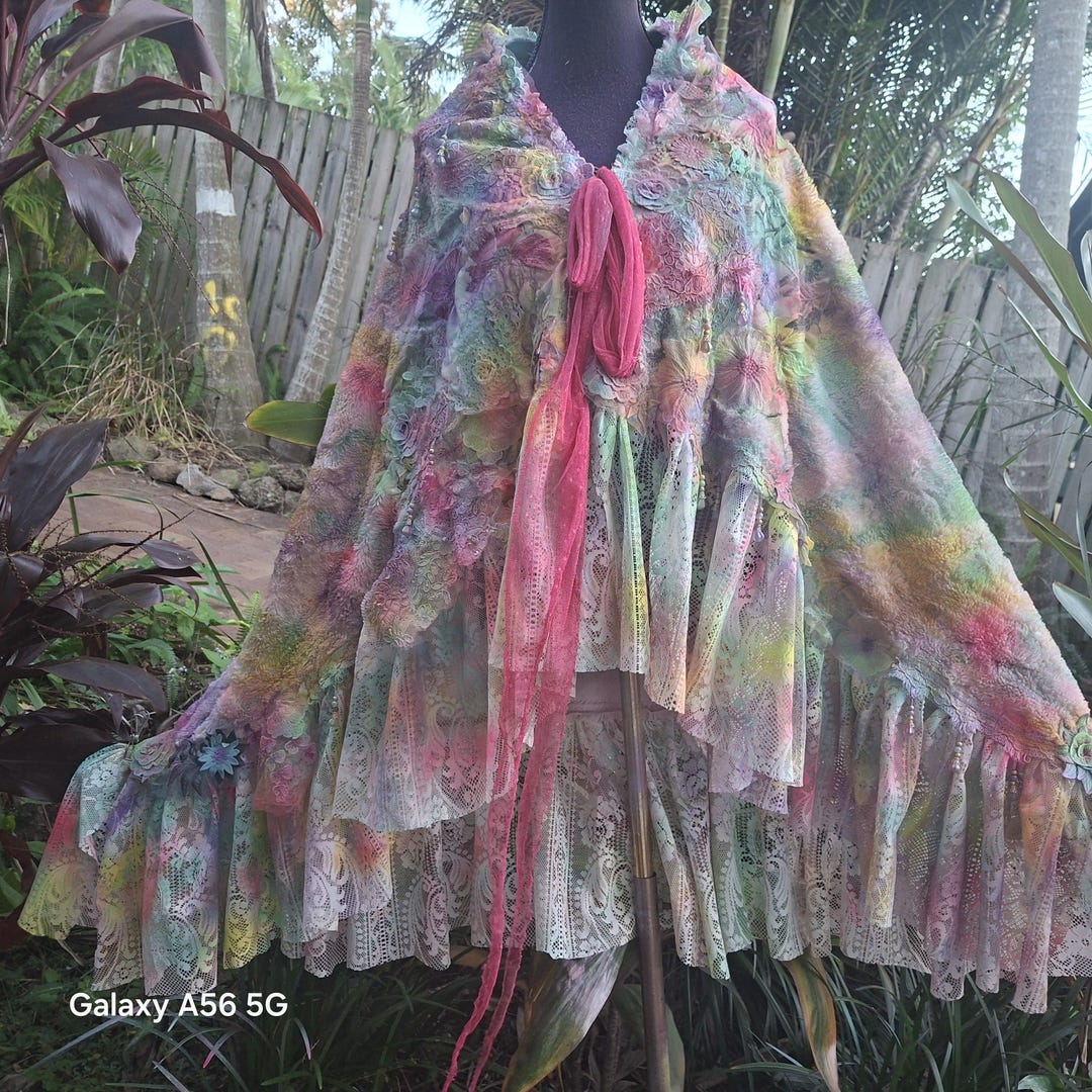 Bohemian Gypsy Shawl Cape Wrap Shabby Gypsy Mermaid Hippy Fantasy ...