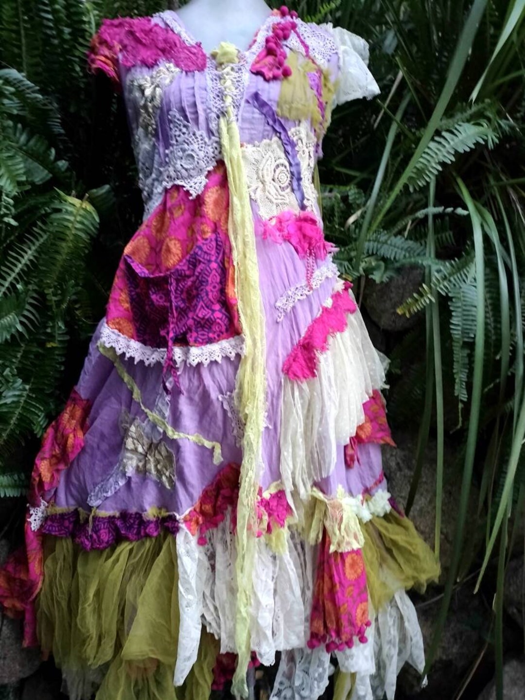 Boho Gypsy Garden Wedding Romantic Shabby Tattered Beach Gypsy Prom Formal Fantasy Bridesmaid ...