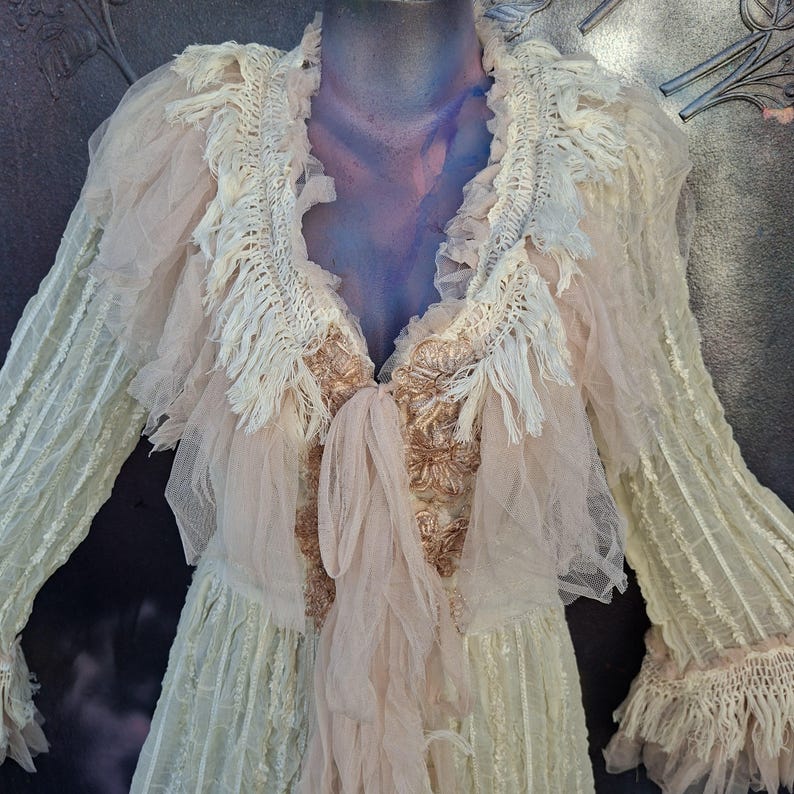 Bohemian Wildskin Gypsy Ivory Hippy Duster Embroided Festival OAK ...