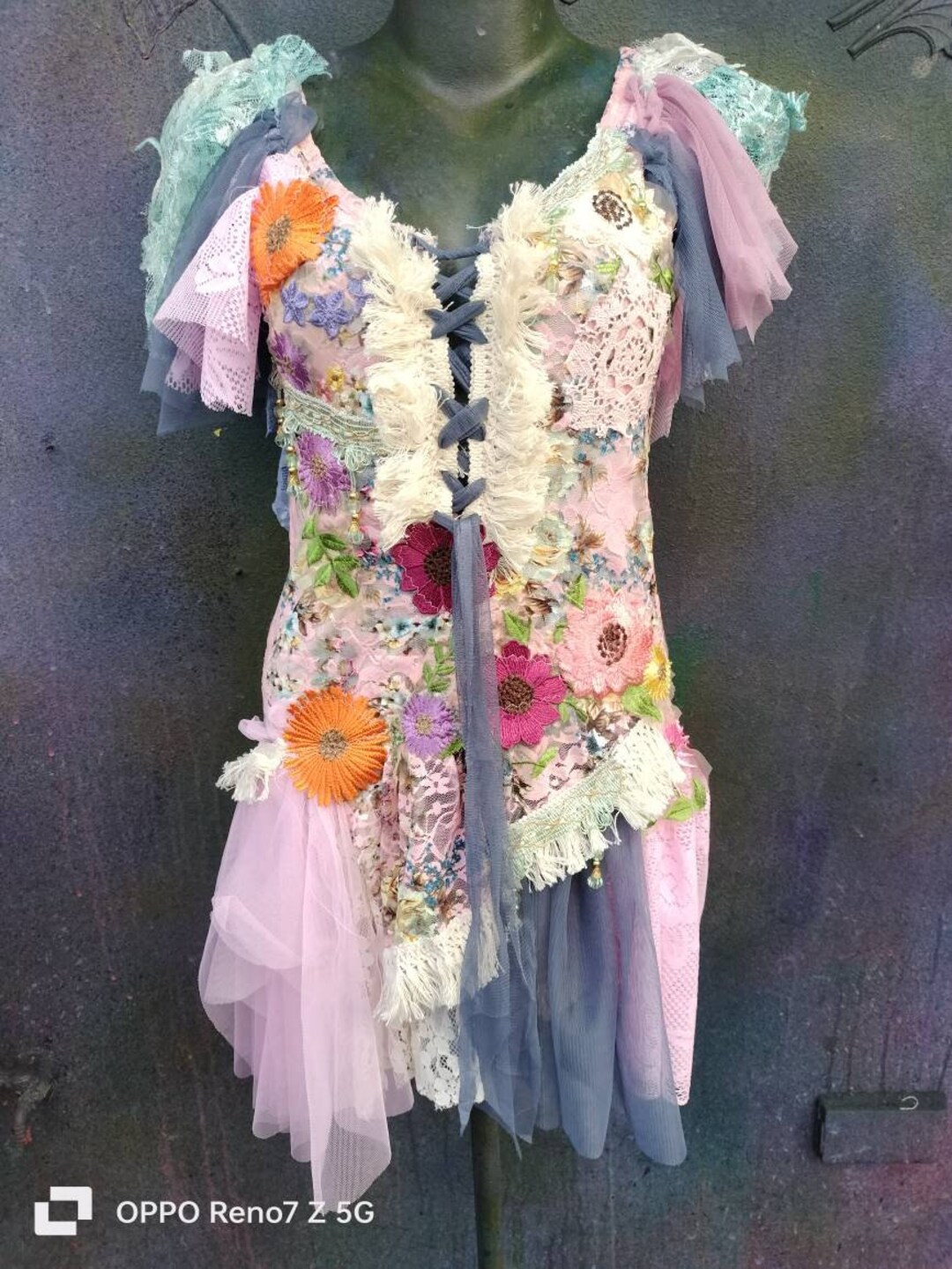 Wildskin Gypsy Tattered Garden Lace Prom Hippy Fairy Angel Party Shabby ...