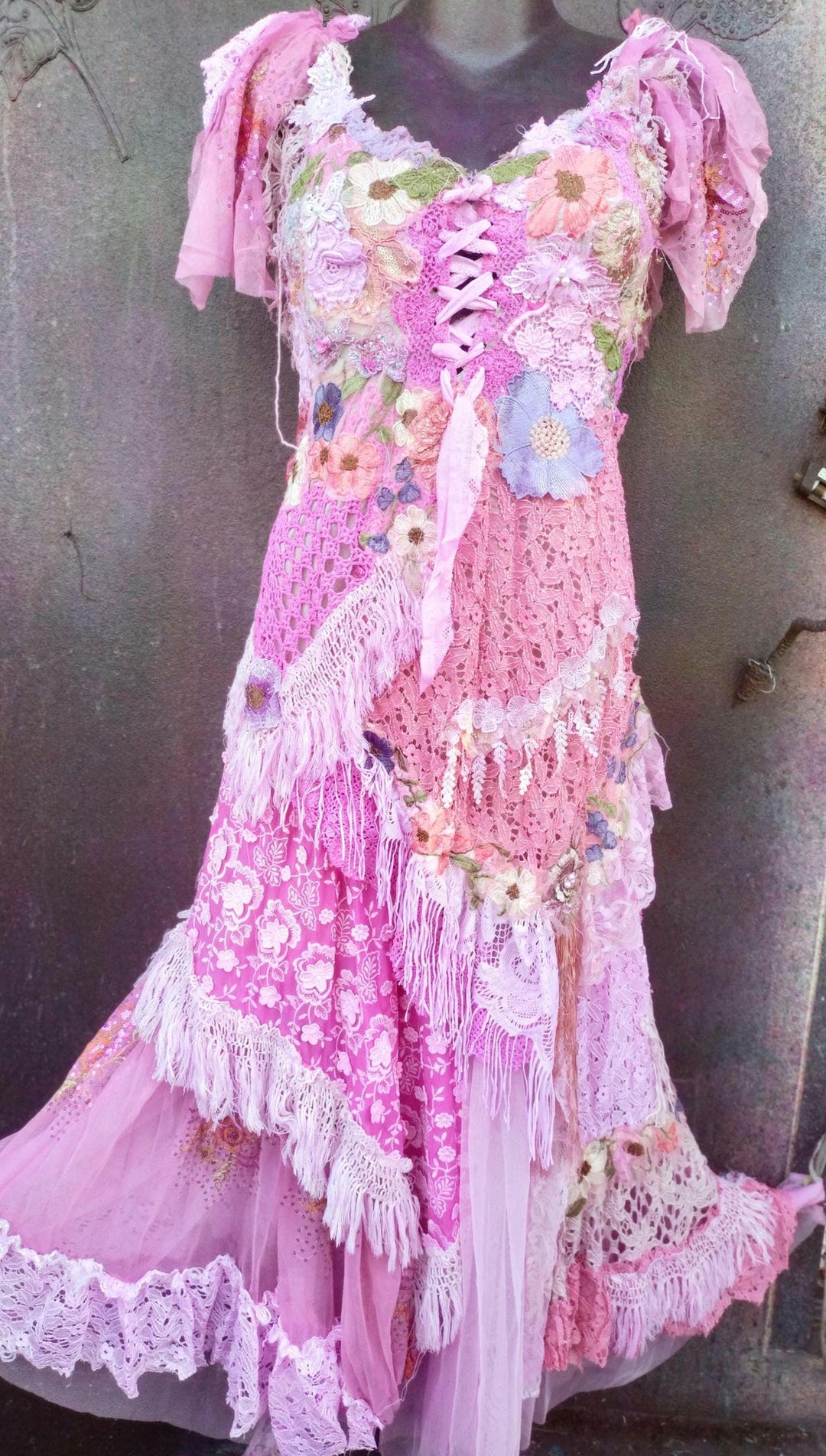 Bohemian Pink Gypsy Lace Garden Wedding Boho Wildskin Gypsy Fantasy ...