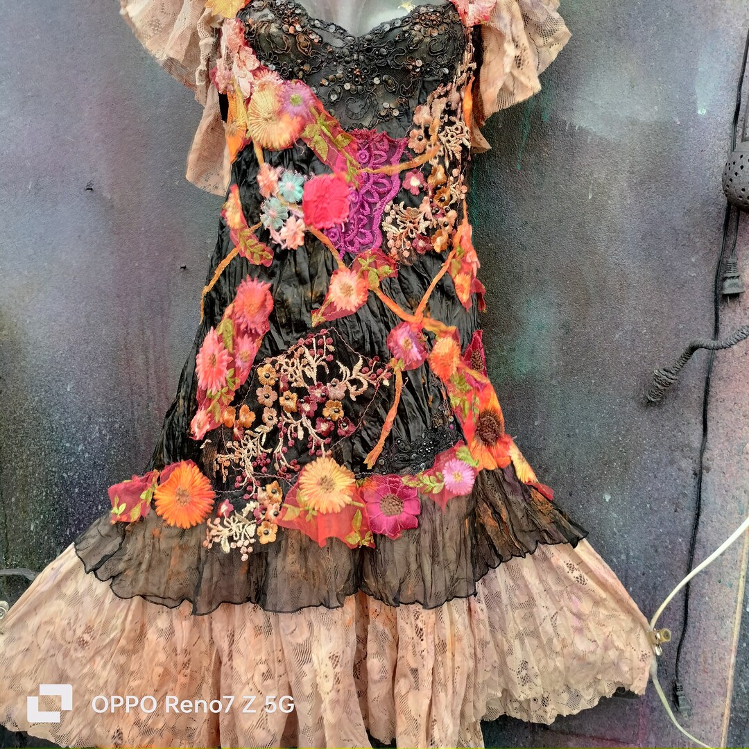 Gypsy Boho Garden Beach Wedding Prom Dress Slip Forest Bridal Mermaid ...