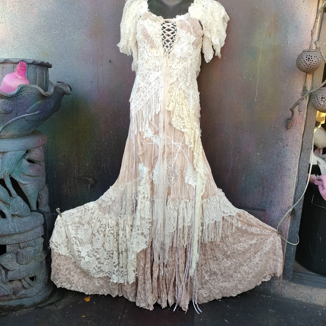 Handcrafted Ivory Boho Stevie Nicks Wedding Wildskin Gypsy Fantasy ...