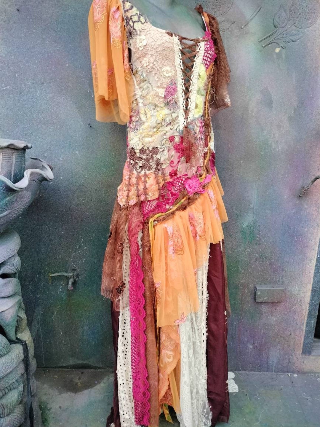 Wildskin Bohemian Gypsy Gothic Boho Tattered Wedding Prom Bridesmaid ...
