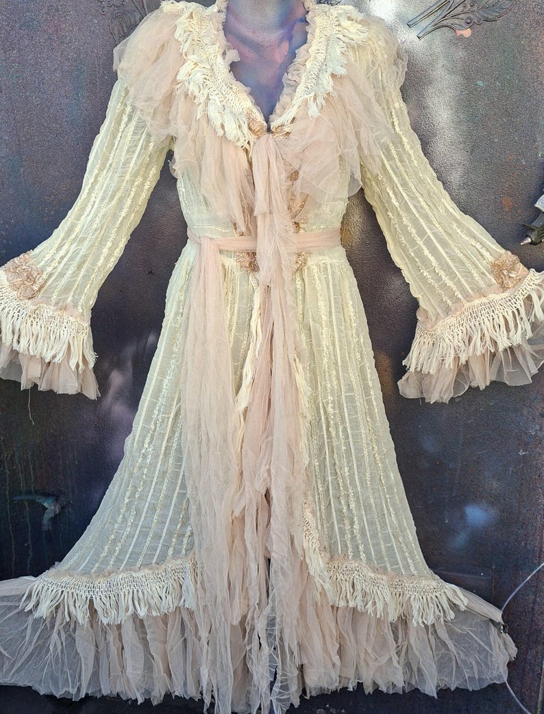 Bohemian Wildskin Gypsy Ivory Hippy Duster Embroided Festival OAK ...