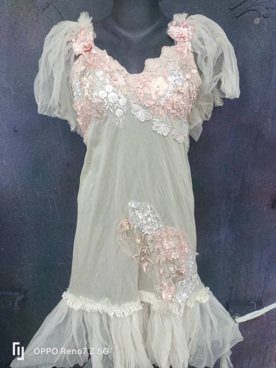 Gypsy Boho Garden Beach Wedding Prom Dress Slip Forest Bridal Mermaid ...