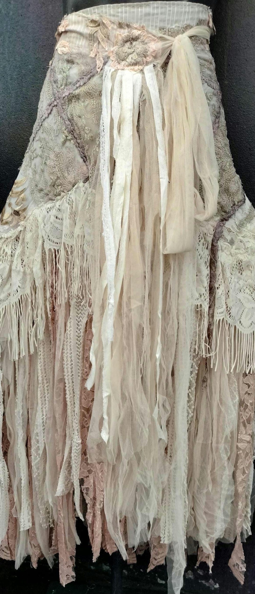 Bohemian Festival Ivory Gypsy Boho Angel Fairy Skirt Shabby Party ...
