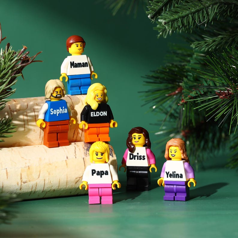 Personalized Minifigure Family Name Ornament, Kids & Parents Gift ...