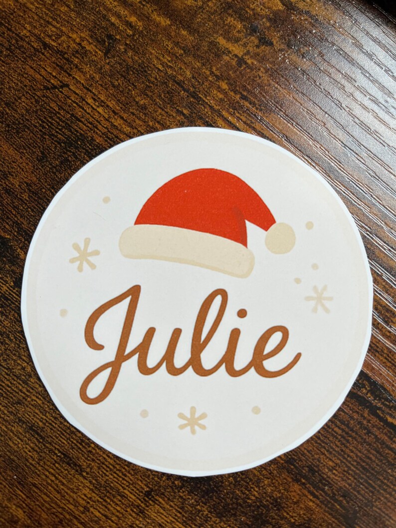 Personalized Christmas Stickers, Name Gift Stickers, Shiny or ...