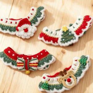 Handmade Christmas Crochet Dogs Cats Collar, Pet Party, Gift Idea, Pets ...