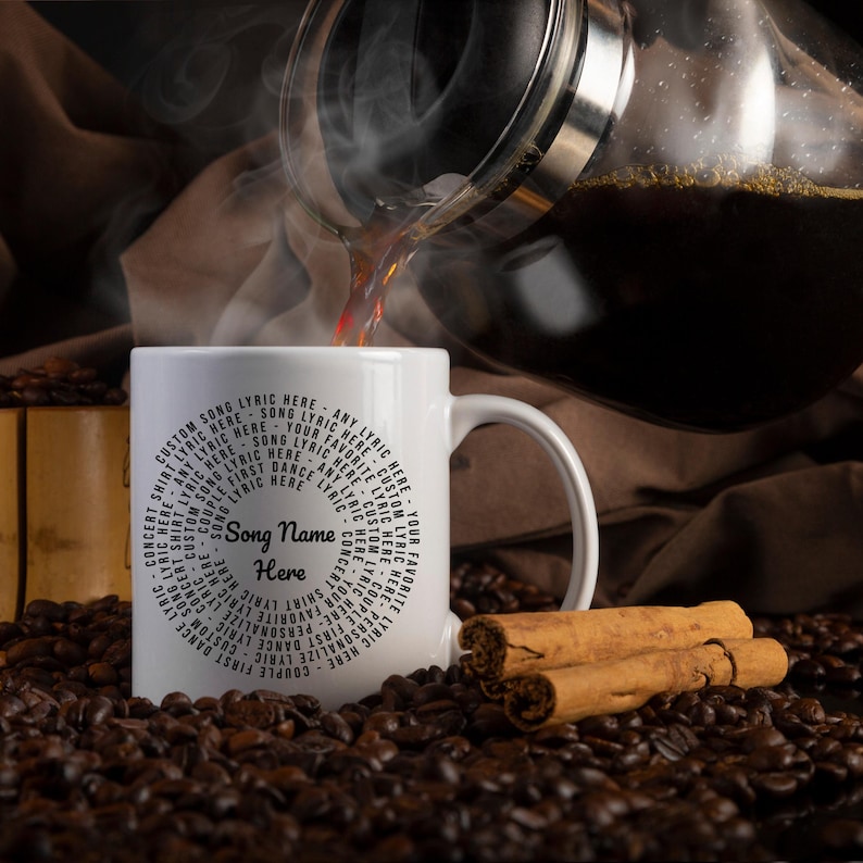 Custom Song Lyric Mug - Two-tone Ceramic Coffee Cup - Etsy