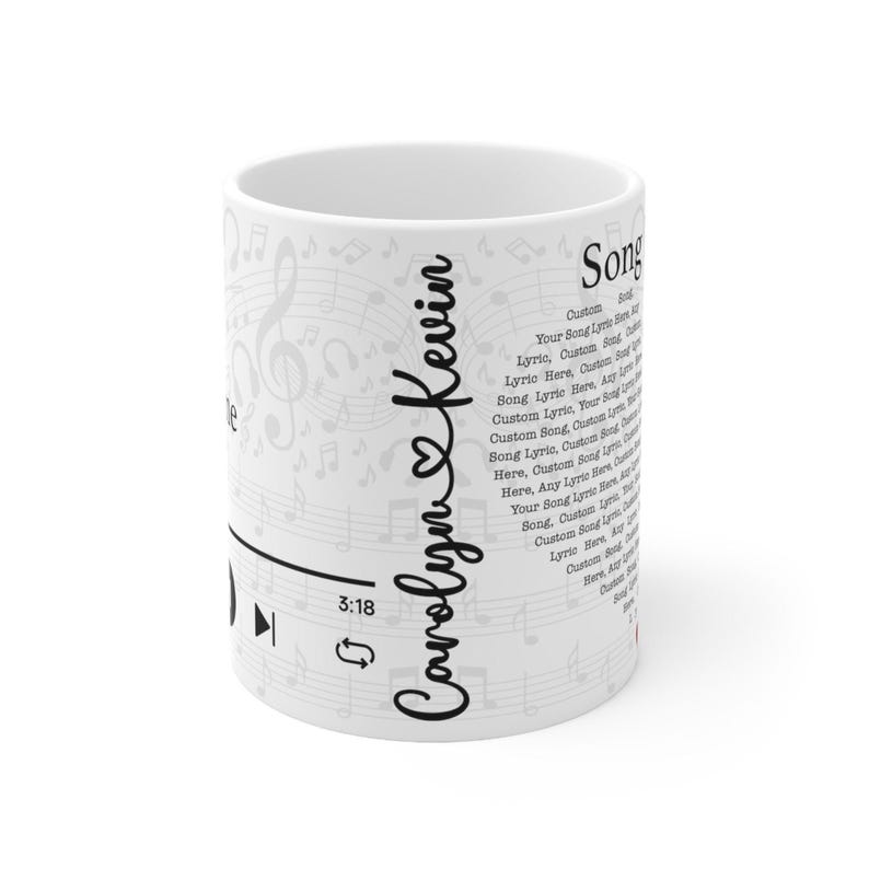Custom Song Lyrics Mug: Personalized Music Gift With Names - Etsy