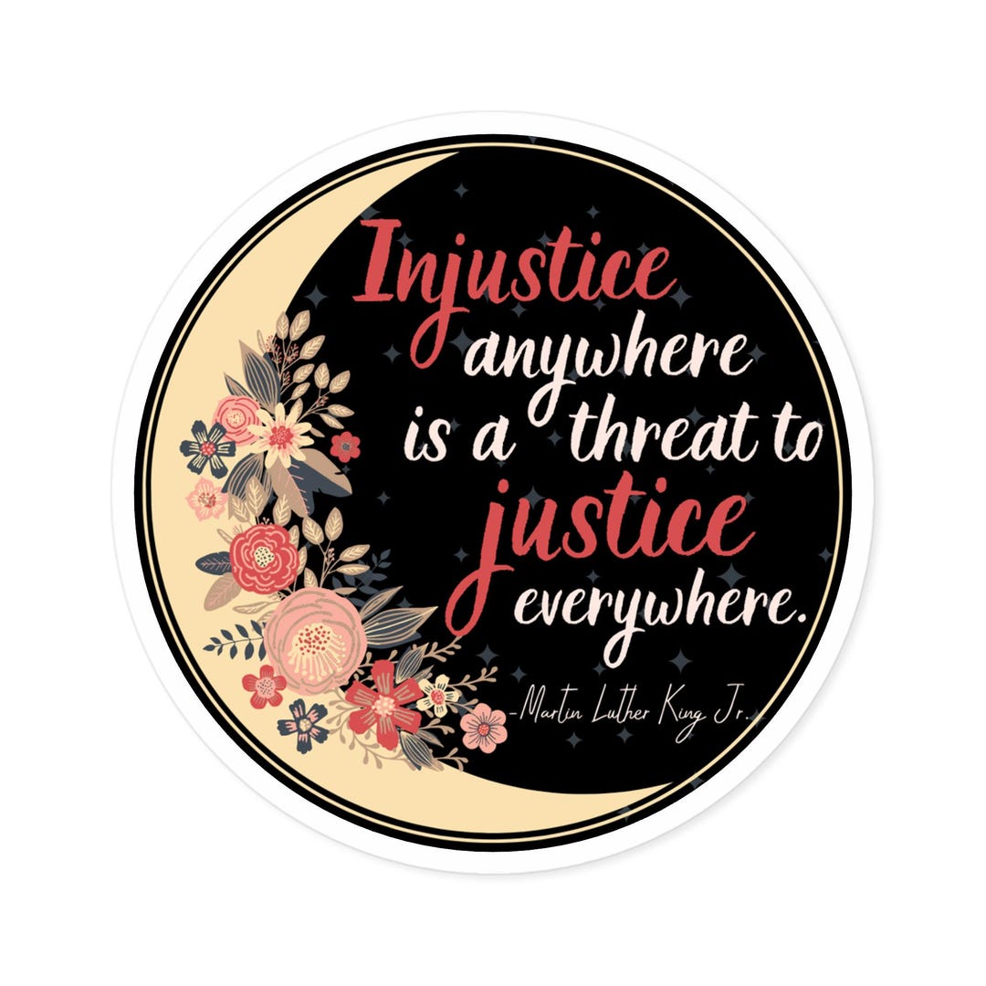 Empowering Justice Round Stickers - Floral Design, Advocacy Stickers ...