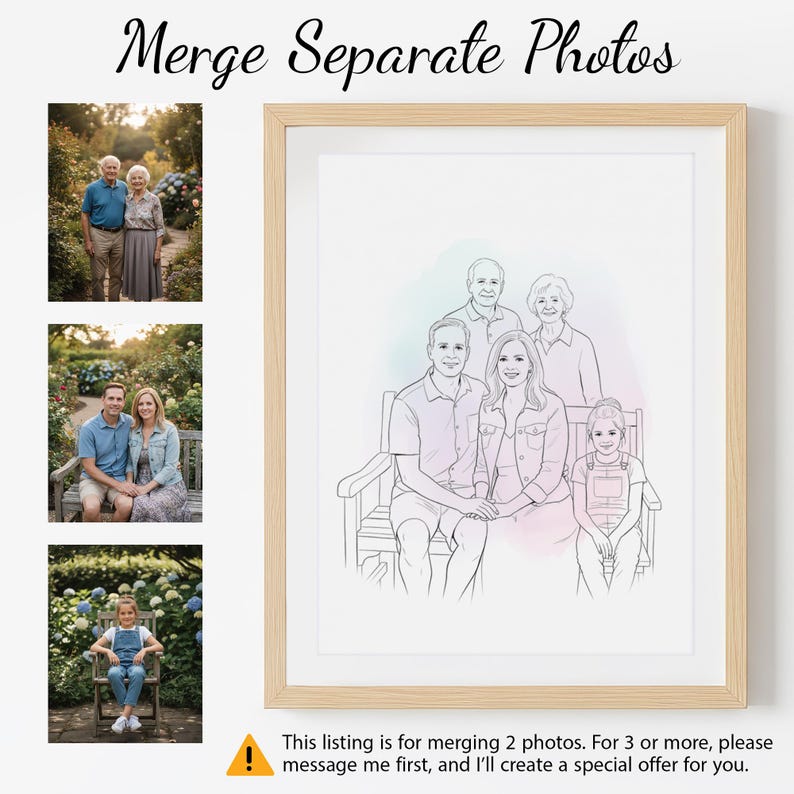 Custom Line Portrait From Photo, Minimalist Couple Drawing ...