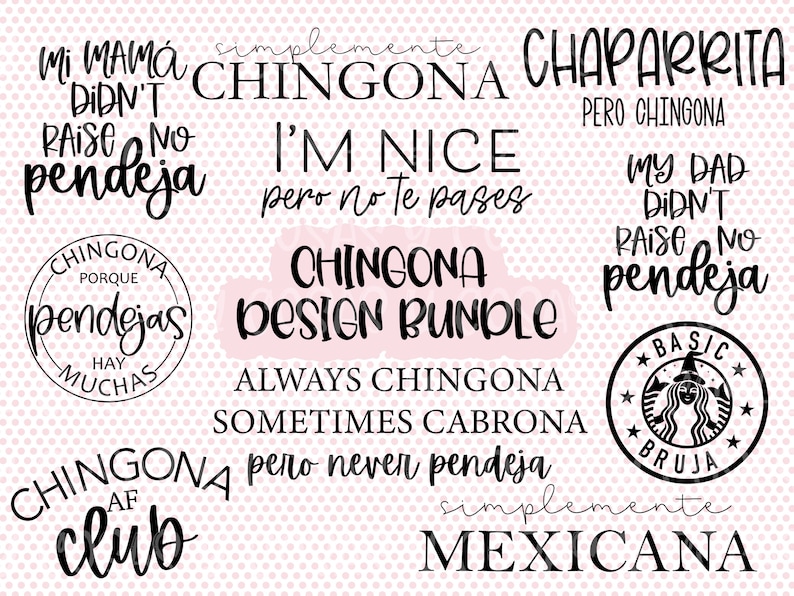 SVG Design Bundle Chingona Svg Bundle PNG File Latina PNG - Etsy