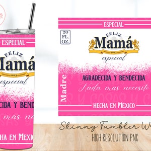 Mama Modelo Skinny Tumbler Wrap, Sublimation Design, Spanish Design ...