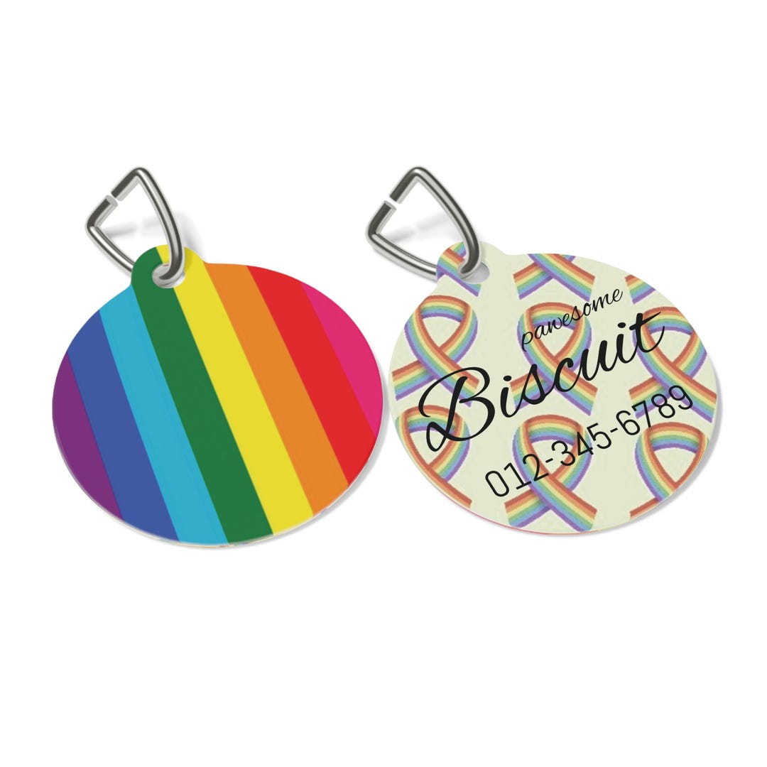 Gilbert Baker Pride Flag Pet Tag: Original 8-stripe LGBTQ+ ID - Etsy
