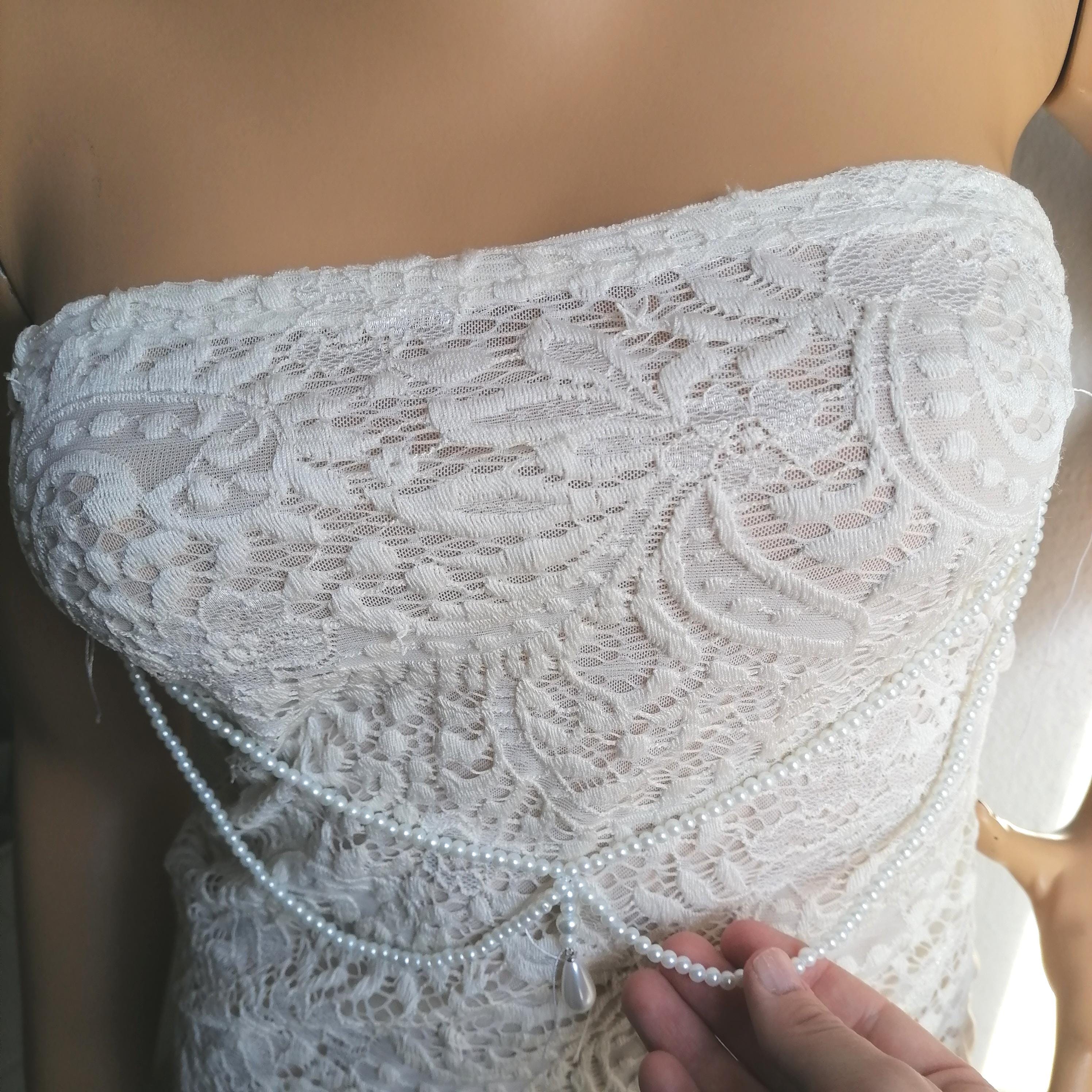 Pearl Wedding Dress Attachment,detachable Pearl Body Chain for Bridal ...
