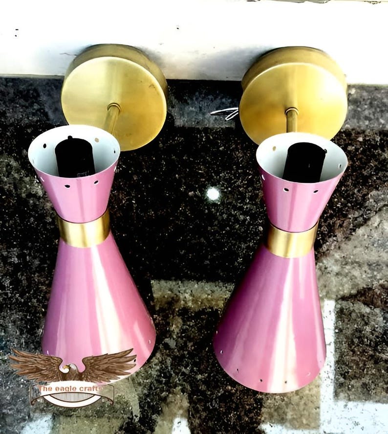 Italian Brass Wall Sconce Pair: Mid Century Stilnovo Bedside Lamp - Etsy