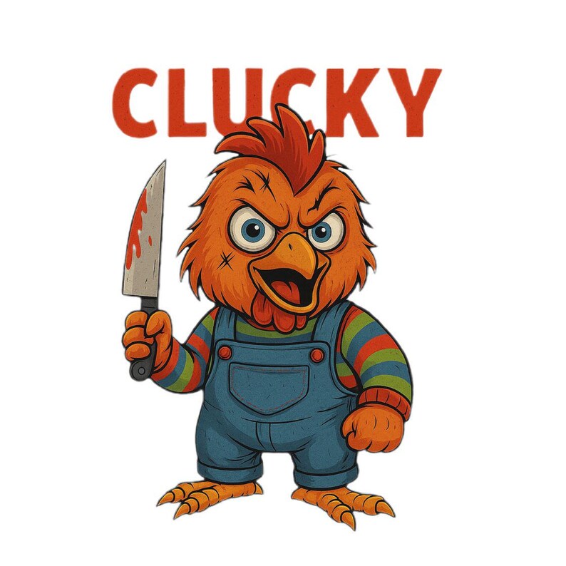 Clucky PNG | Killer Chicken Halloween Clipart | Funny Horror Parody ...